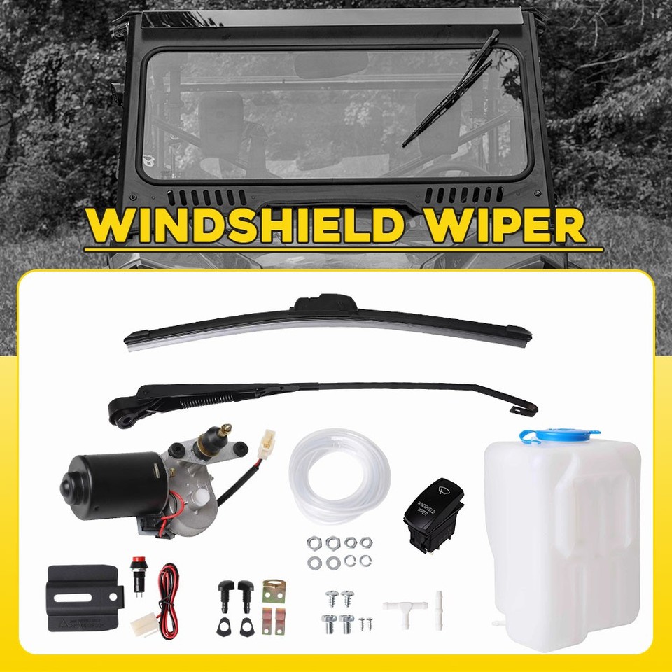 Set Electric Windshield Wiper Motor Kit + Wiper Rocker Switch 12V-24V 5 ...