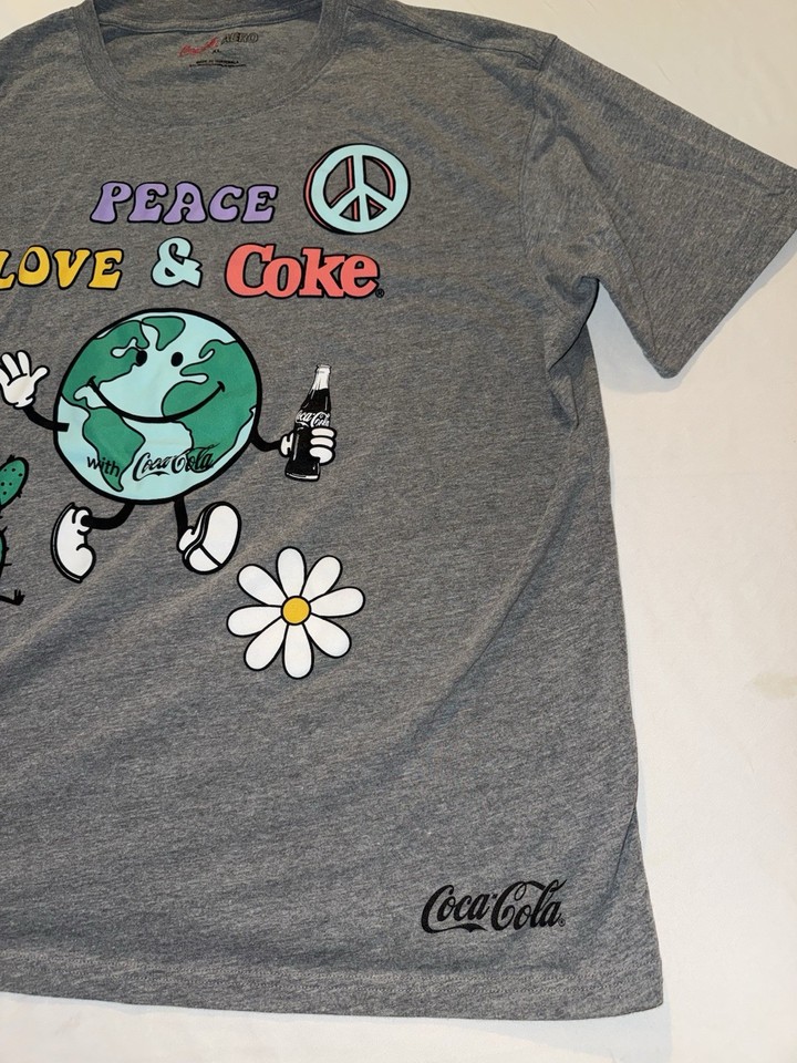 Coca Cola AERO Peace, Love & Coke Smily, Cactus Floral Adult Unisex T ...