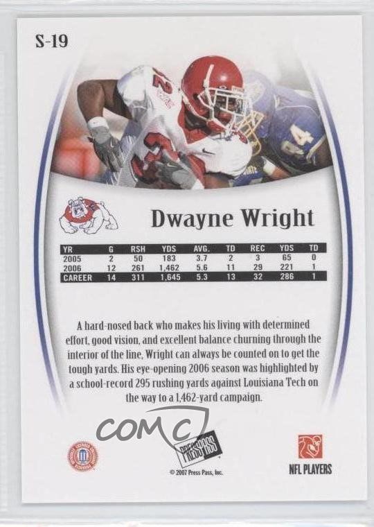 2007 Press Pass Legends Silver /499 Dwayne Wright #S-19 Rookie RC | eBay