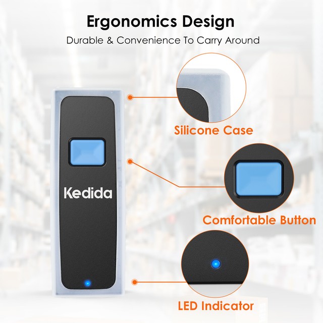 Kedida KDA004 2D 1D QR Wireless Barcode Scanner USB Code Scanner for ...