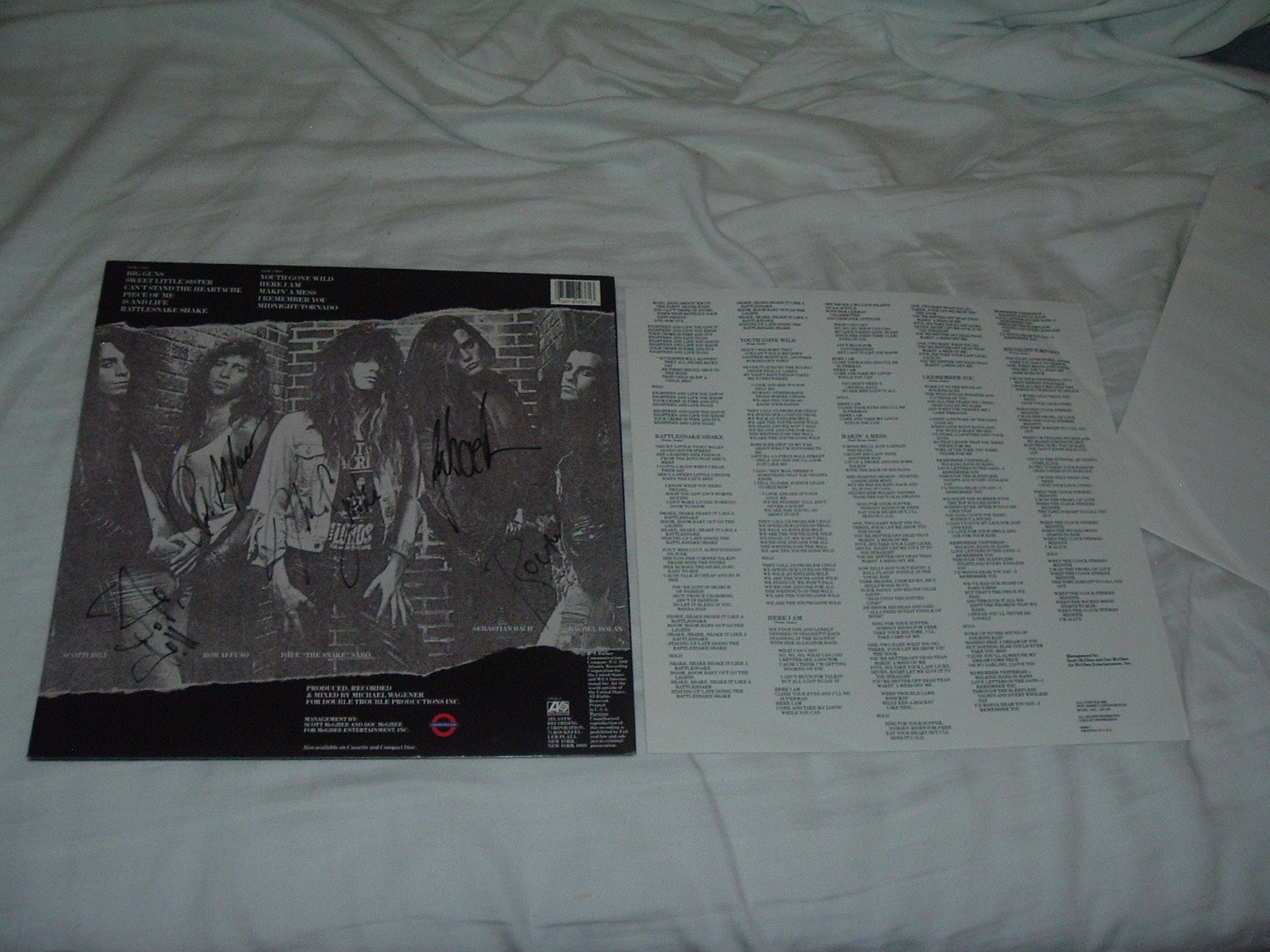 SKID ROW '88 SIGNED !!! AUTOGRAPHED!!! ORIGINAL US press MINT- | eBay