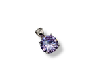 Gorgeous Round Light Purple CZ and Sterling Silver 925 Pendant Necklace ...