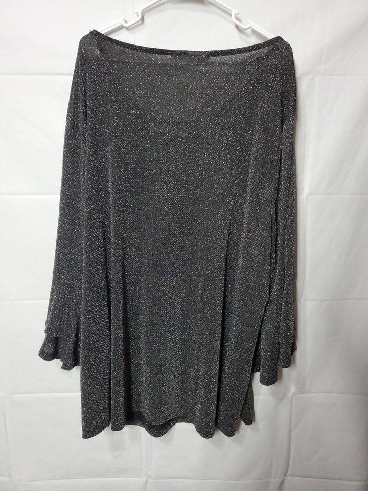 Avenue Studio Metalic Silver Gray Top Flare Sleeves Plus Size 30/32 ...