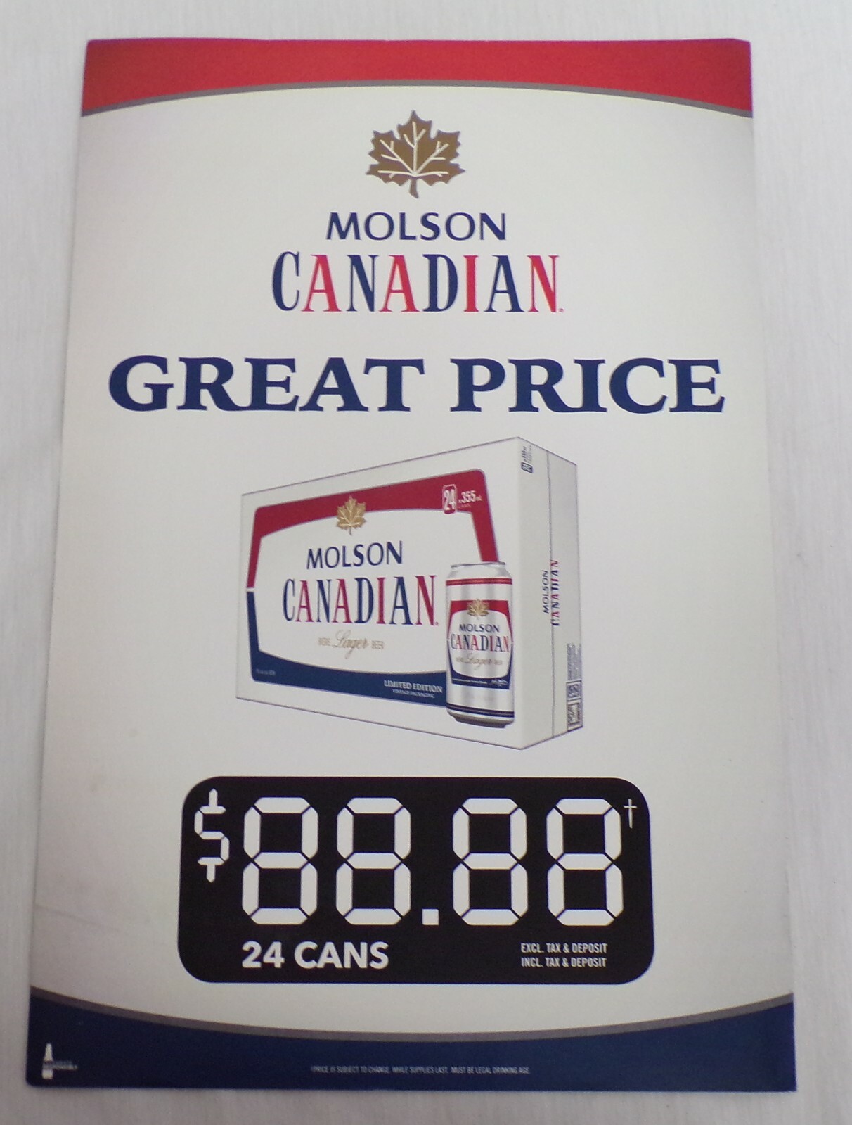 ORIGINAL Vintage Molson Canadian Beer 12x18 Retailer Advertising Poster ...