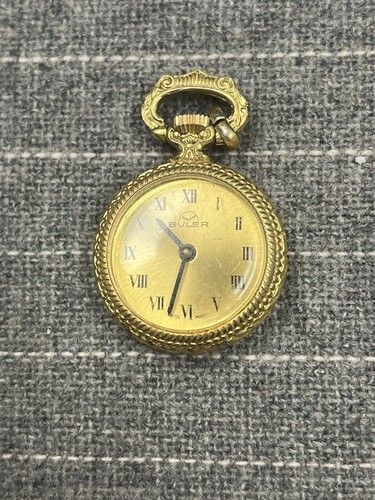 Buler Swiss Made Yellow Gold Plated Mechanical Wind Up Vintage Pocket ...