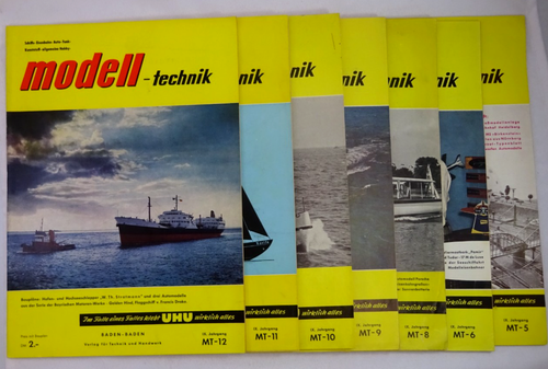 7 VINTAGE 1959 MODEL TECHNIK MAGAZINES GERMAN LANGUAGE RAILROAD SHIPS ...