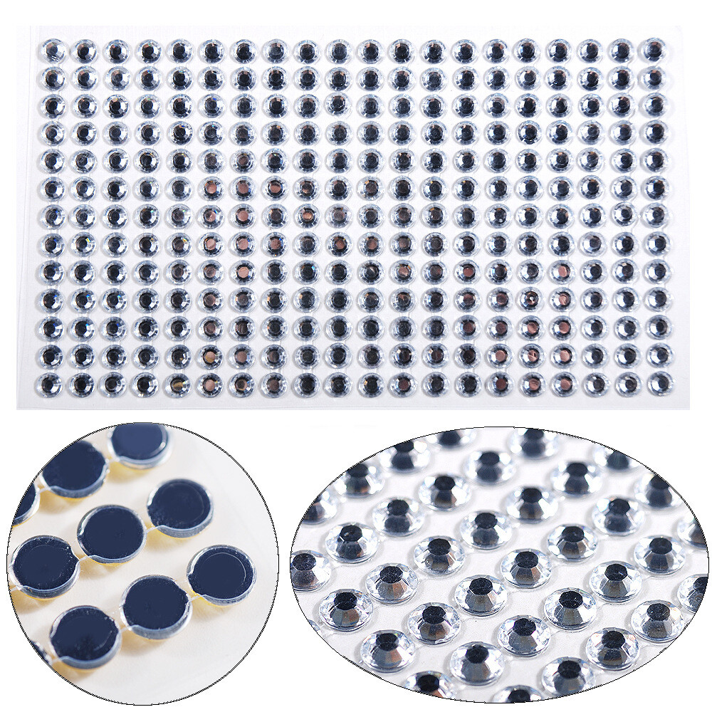 750pcs X 3mm Rhinestone Gems Self Adhesive Stick on Crystals Stickers ...