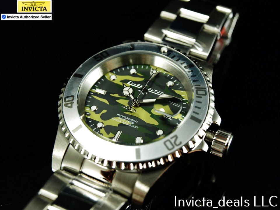 Invicta Men's 40mm Chase Durer Quartz GREEN CAMOUFLAGE DIAL Silver Tone ...