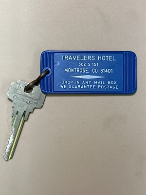 "Travelers Hotel" Motel Room Key Fob & Key Montrose Colorado #12 | eBay