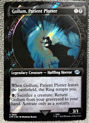 MTG Gollum, Patient Plotter 801 Showcase Surge Foil Lord of the Rings ...