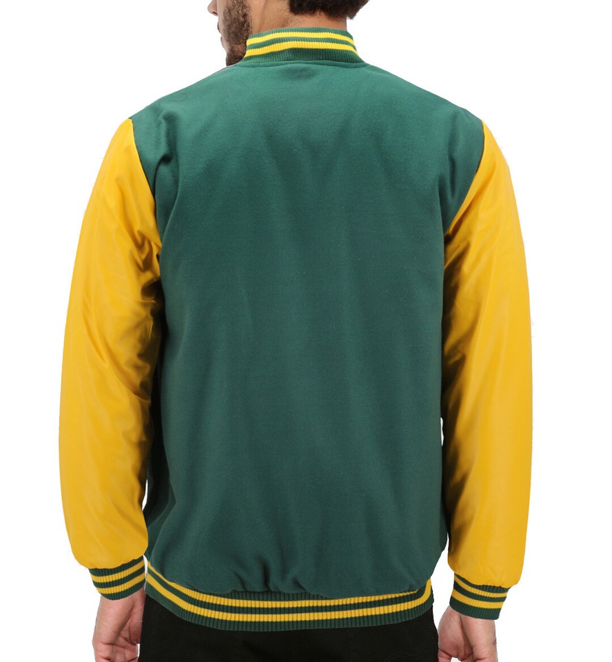 Men's Classic Snap Button Vintage Baseball Letterman Varsity Jacket LMJ ...