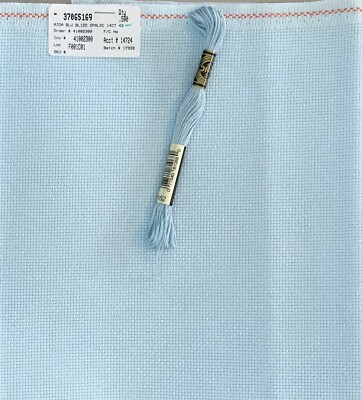 Zweigart Cross Stitch 14 count Aida Blue Blizzard Irridescent sparkle ...