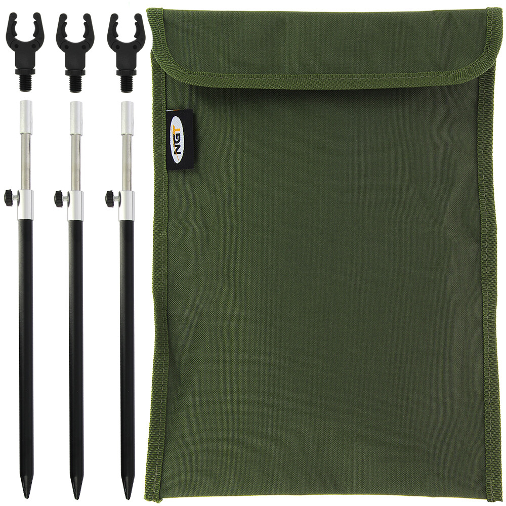 Fishing Bankstick Rod Rest Setup 1-3 Rods Alloy 30-50cm Bank Sticks ...