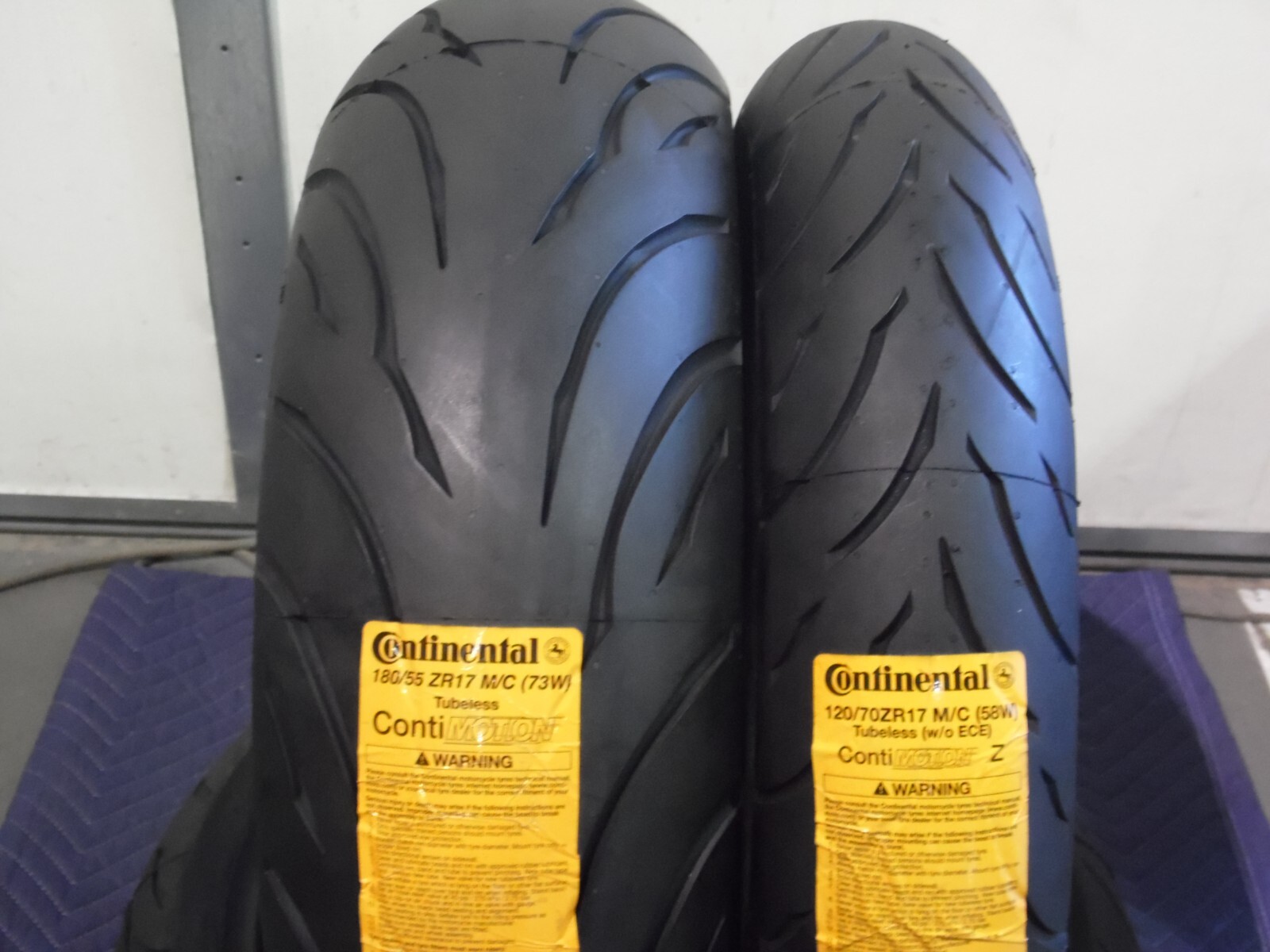 YAMAHA YZF-R6 CONTINENTAL CONTI MOTION TWO TIRE SET 120/70-17 180/55-17 ...