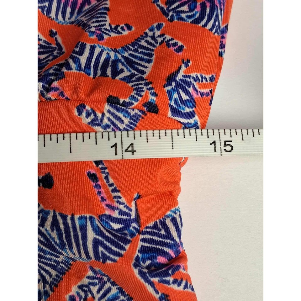 Lilly Pulitzer Orange Zebra Print Halter Neck Dress XS Gold Chain ...