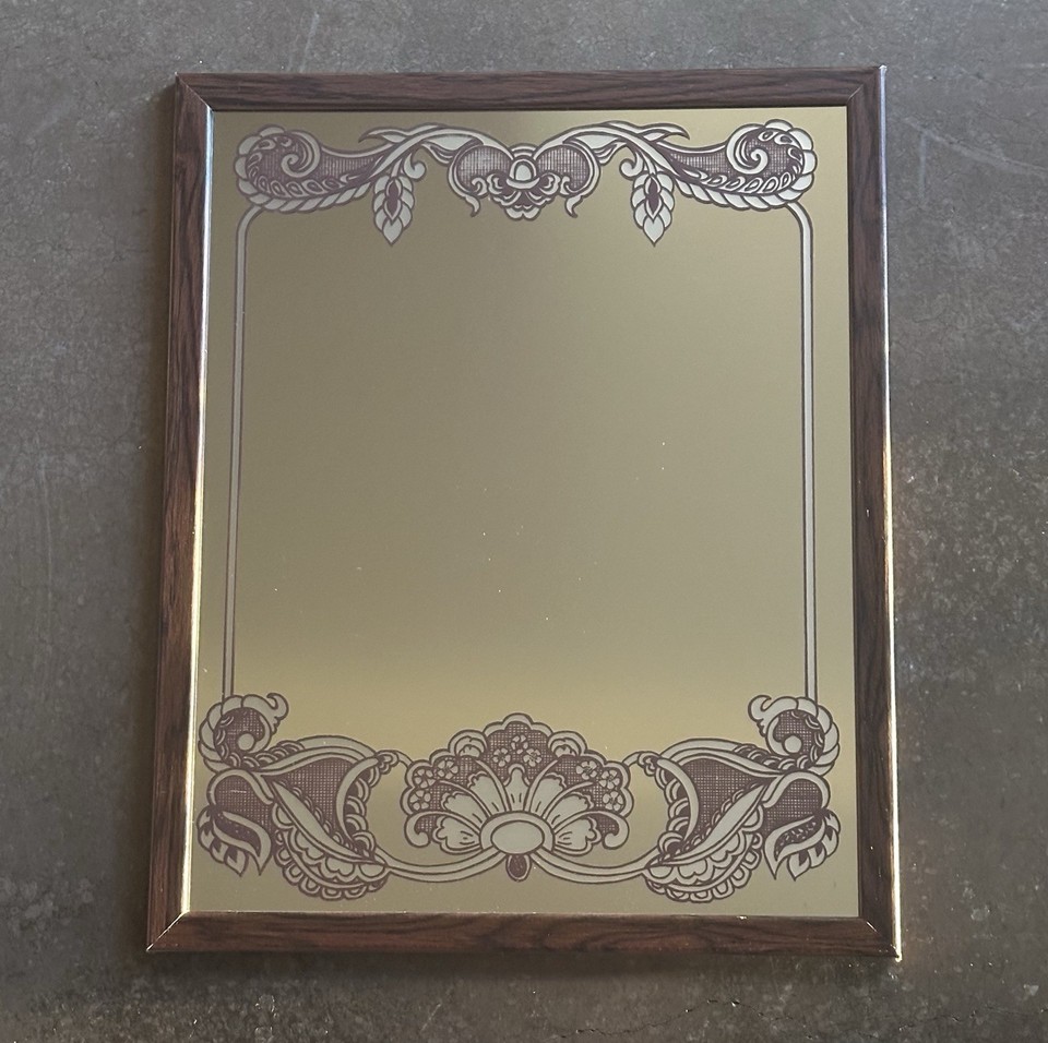 Vintage Etched Glass Mirror Retro Floral Mirror 80s Home Decor | eBay