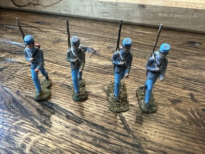 Lot of 4 Metal Confederate Soldiers Hand Painted Civil War Figures | eBay