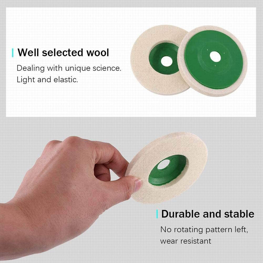 Wool Buffing Disc 4/5" Finishing Wheel Polishing Pads Buffer for Angle ...