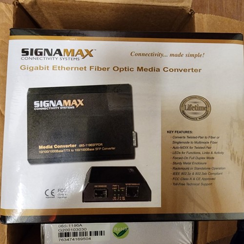 4 New - Signamax Gigabit Ethernet Fiber Optic Media Converters 065 ...