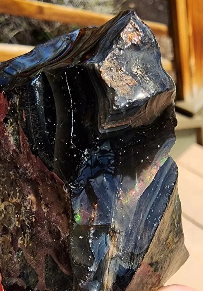 FIRE OBSIDIAN - AAA+ Quality - VERY RARE Rough From GLASS BUTTE OR ...