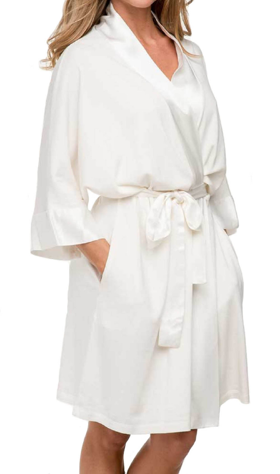 PJ Harlow Knit Robe With Pockets And Satin Trim Shala - PJSR6RSIZED ...