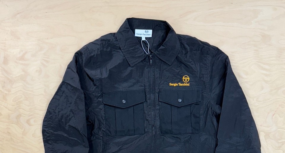 Sergio Tacchini Luciano Jacket Black Gold Shacket Woven Demonte Button ...