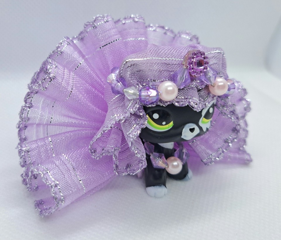 LPS Black Cat Purple Princess Bride Angel Wing Fairy Wedding Crystal ...