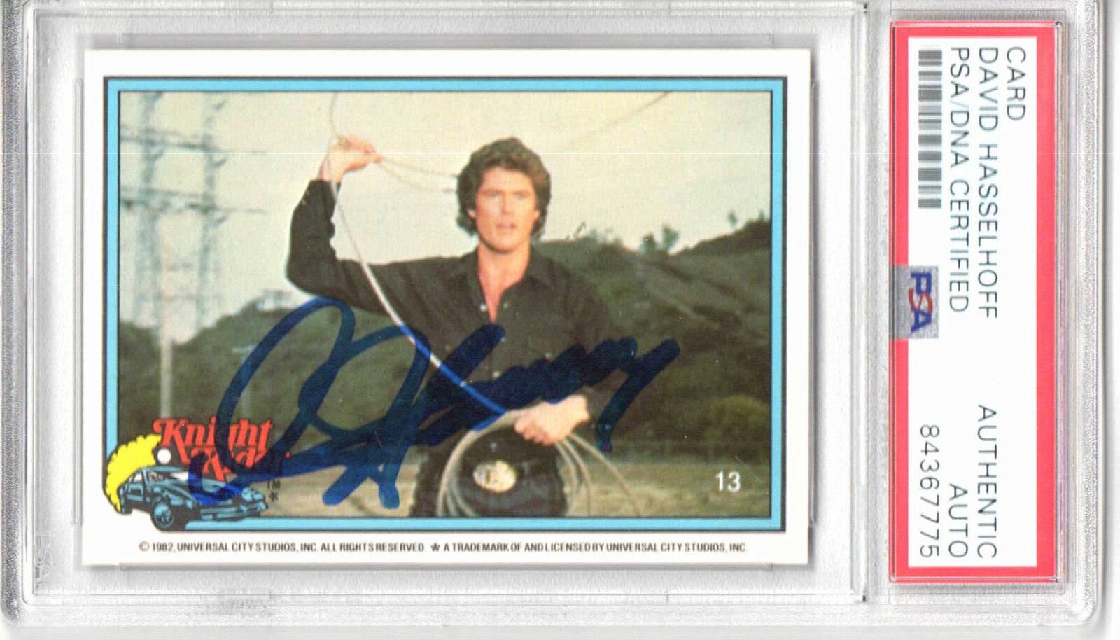 DAVID HASSELHOFF SIGNED AUTOGRAPH SLABBED DONRUSS KNIGHT RIDER CARD PSA ...