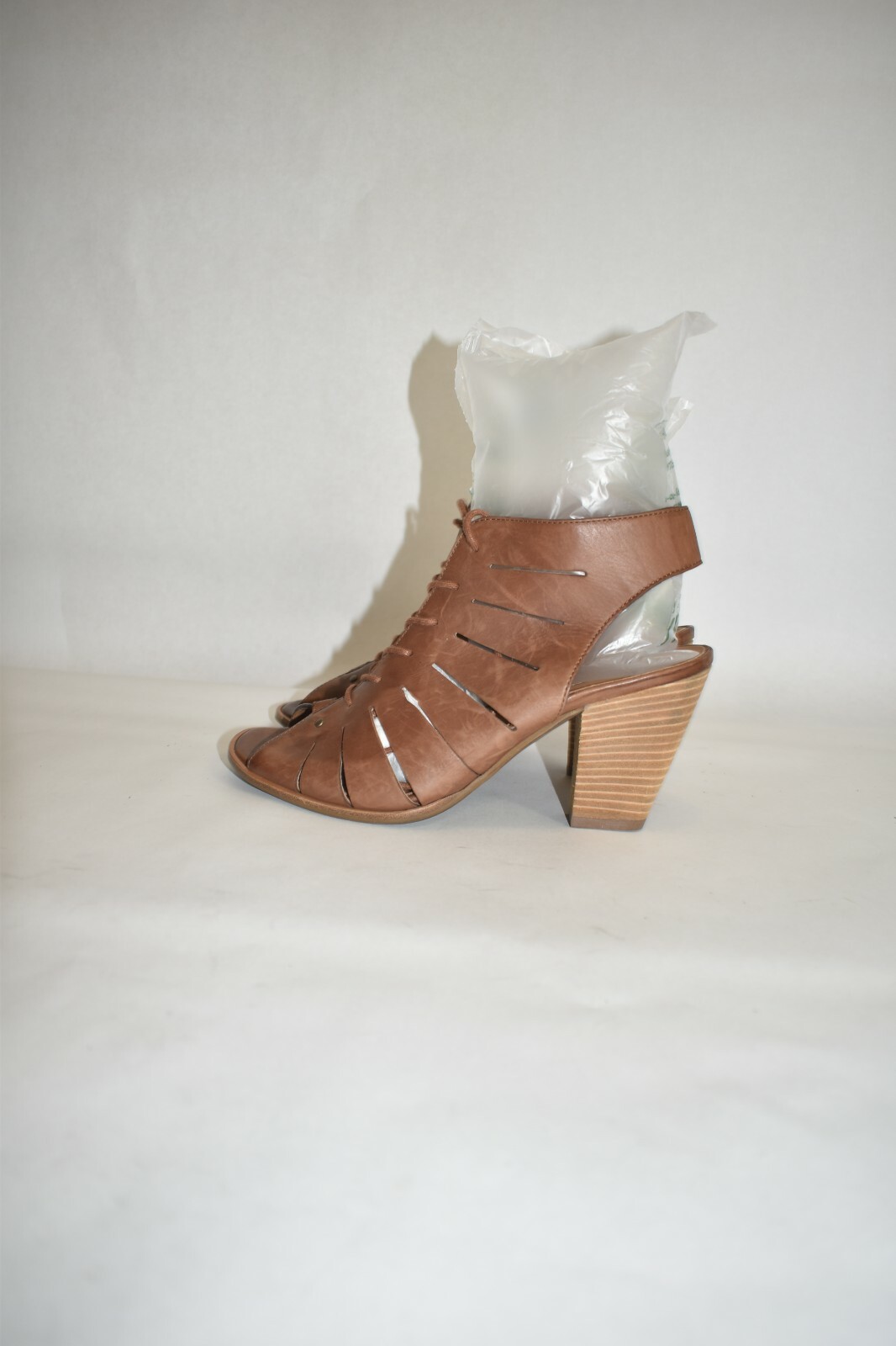 $375 PAUL GREEN Cosmo Peep Toe Sandal LEATHER BOOTIE CAYANNE CUOIO 7.5 ...