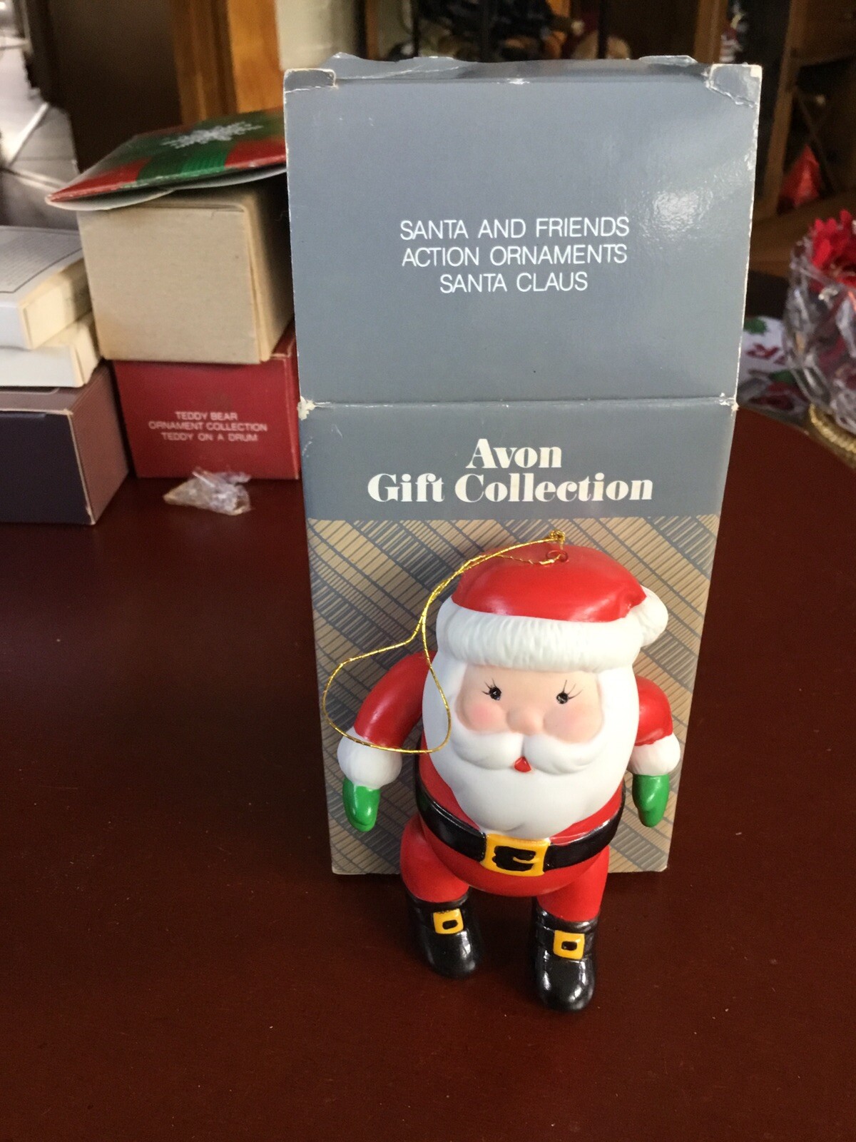 Vintage Avon Santa And Friend Action Christmas Ornament — Santa Claus ...