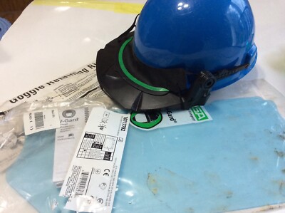 MSA Hardhat Plastic Face Shield Frame Black, and goggle retaining ring ...
