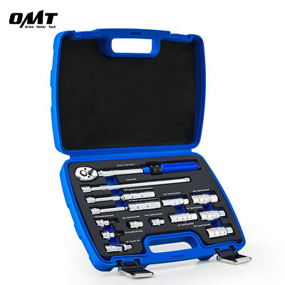 OMT 14pc Magnetic Spark Plug Socket Set 3/8 Drive Ratchet Wrench Swivel ...