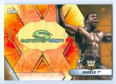 BOOKER T "SUMMERSLAM 2001 LOGO PATCH CARD /99" TOPPS WWE SUMMERSLAM ...