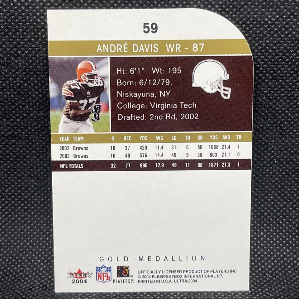 2004 Fleer Ultra Gold Medallion Andra Davis Andre' Davis #59 | eBay