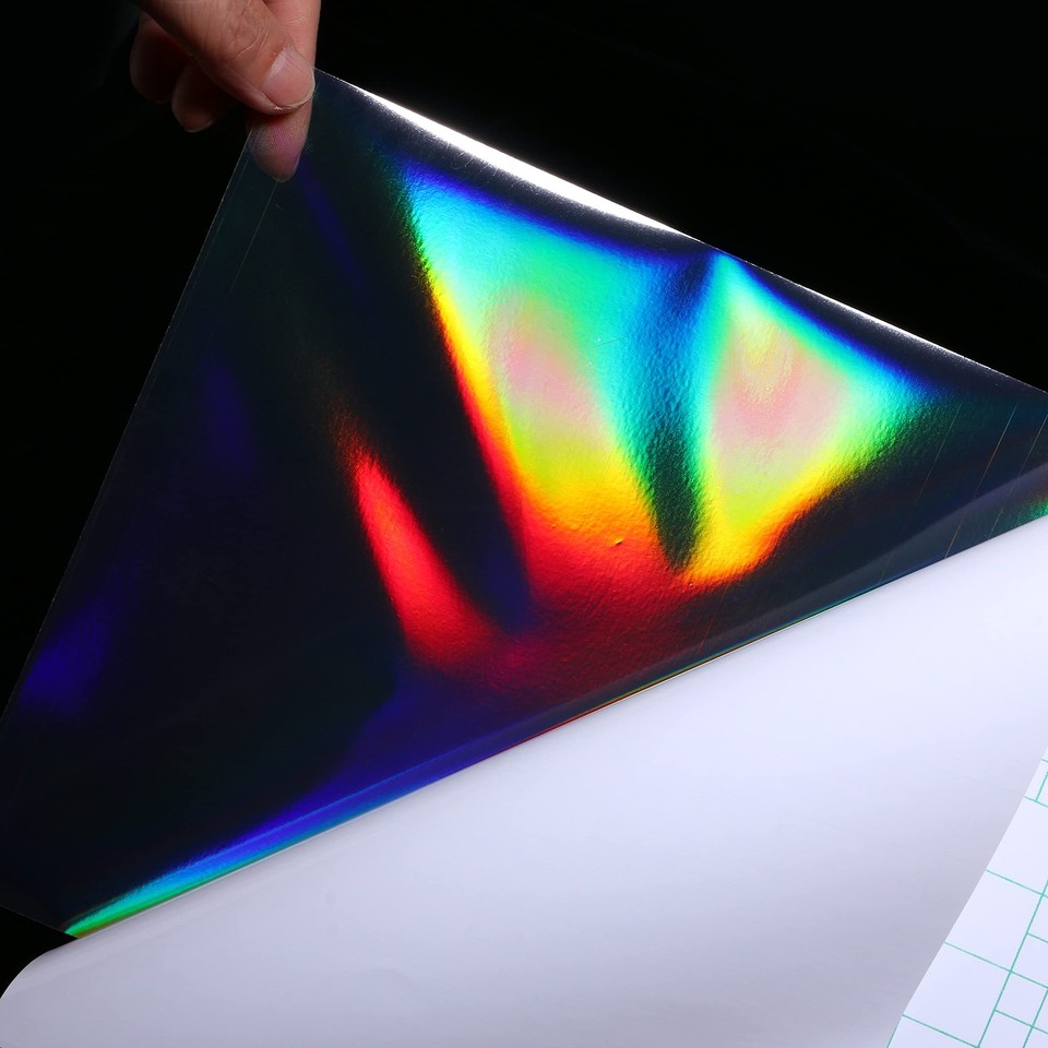 50 Sheets Holographic Clear Vinyl Holographic Sticker Paper A4(11.7x8 ...