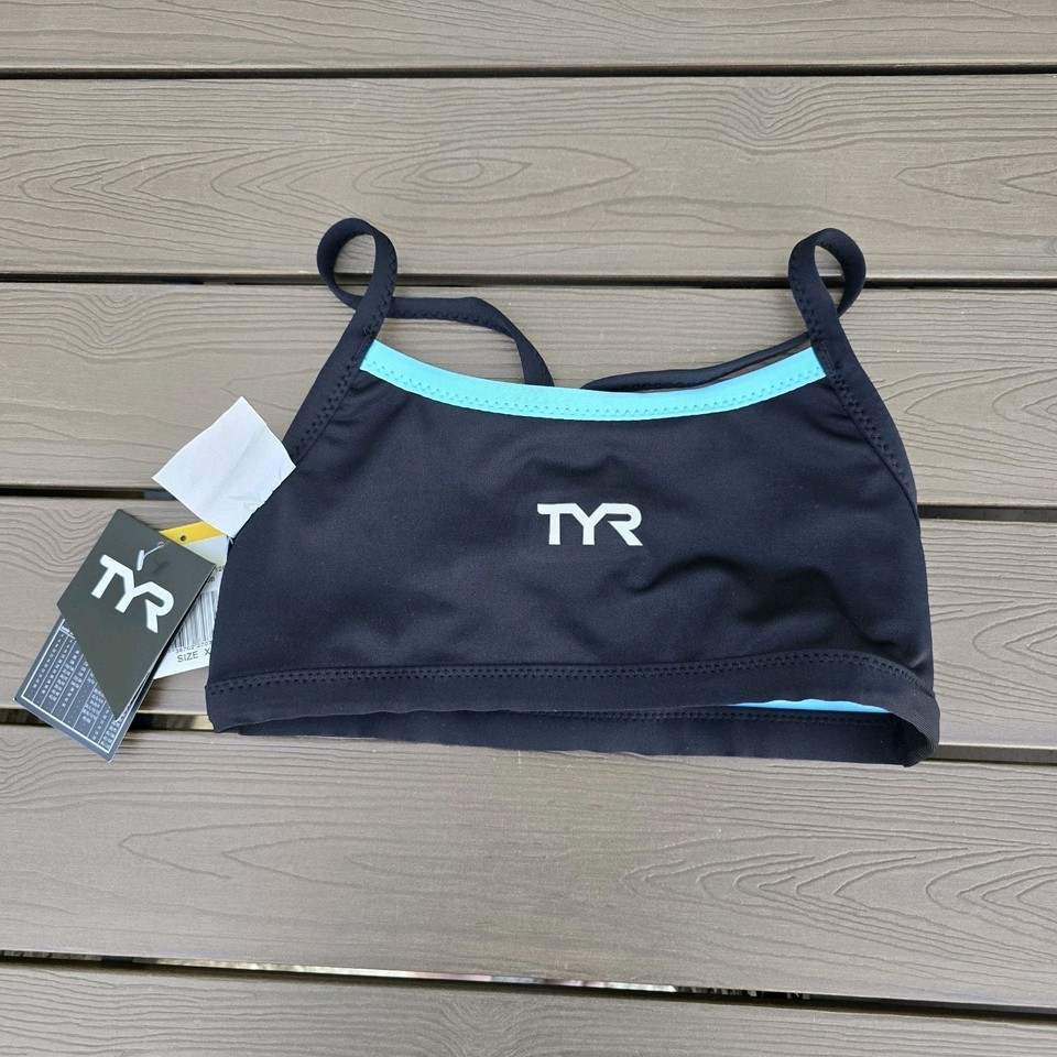 TYR Women's Black/blue Short John Tri Suit Back Zipper W/ Pad & Rev Bra ...