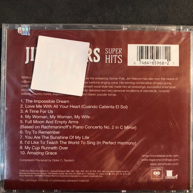 JIM NABORS - Super Hits - CD - **New/Sealed** 74646596821| eBay