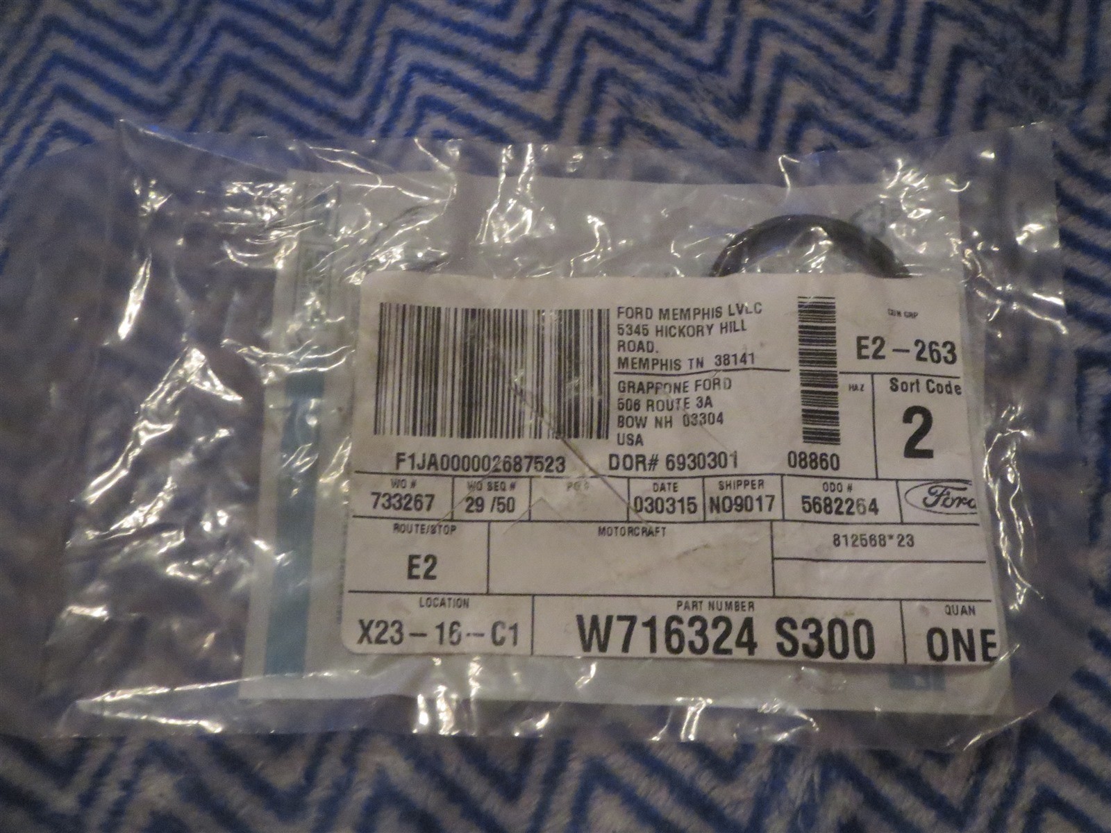 NOS FORD HARDWARE O-RING PART NUMBER W716324-S300 NEW | eBay