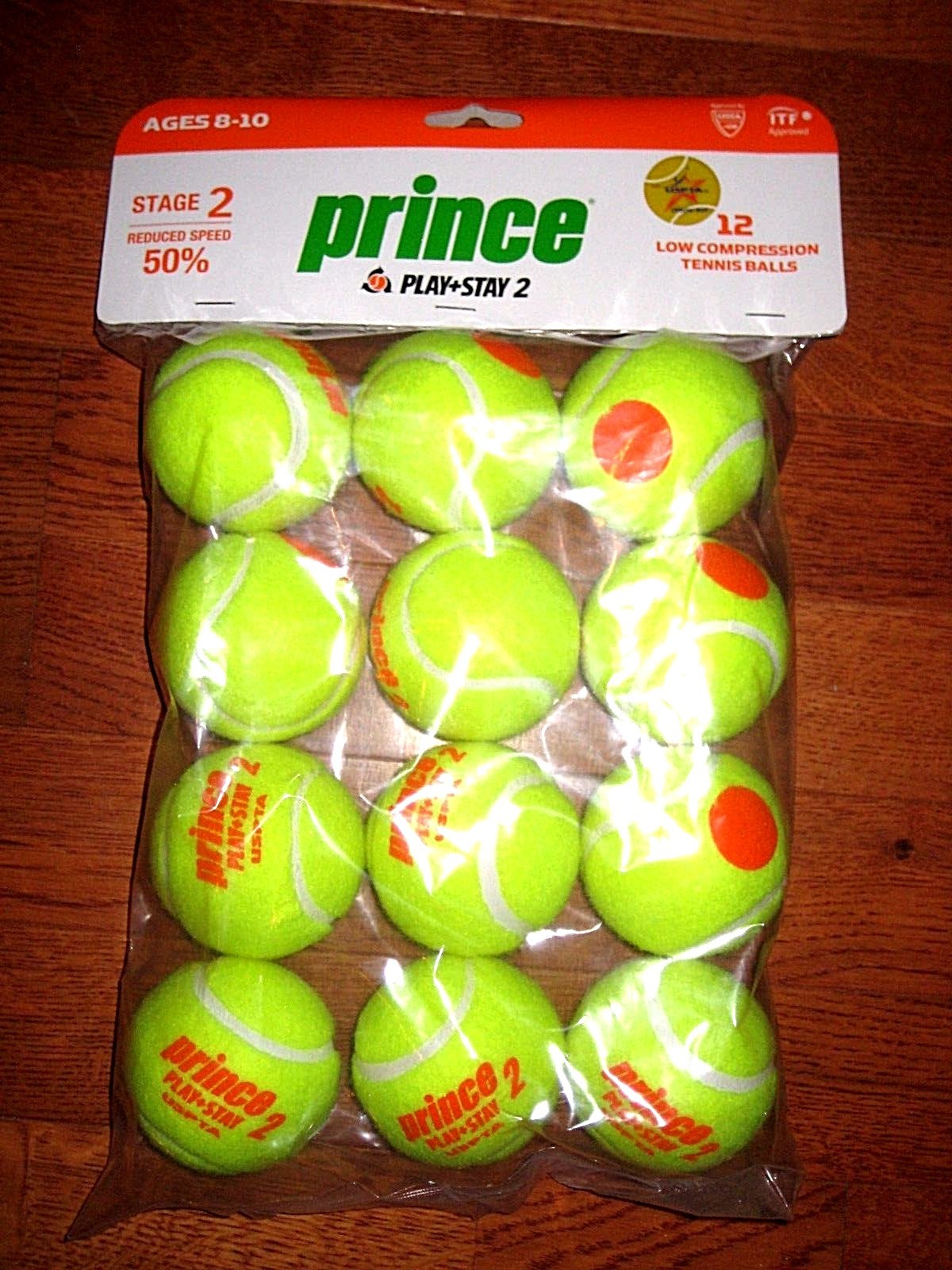Prince Tennis Balls - Low Compression Stage 2 (Ages 8-10) or Stage 3 ...