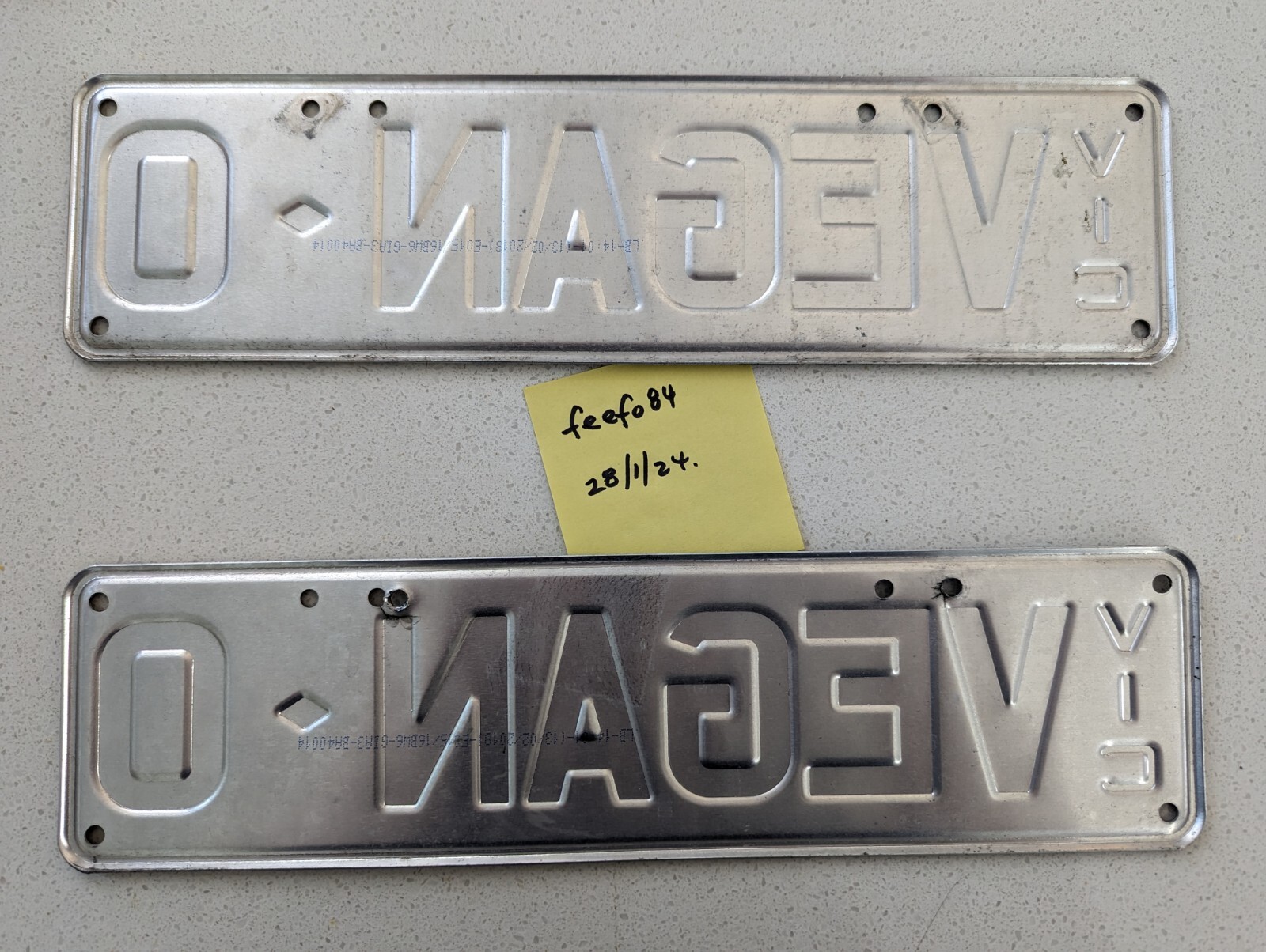 VEGAN-0 slimline personalised number plates vic | eBay Australia