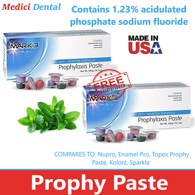 Dental Prophy Paste 50-1000 Cups Prophylaxis Non Splatter Mark3 All ...
