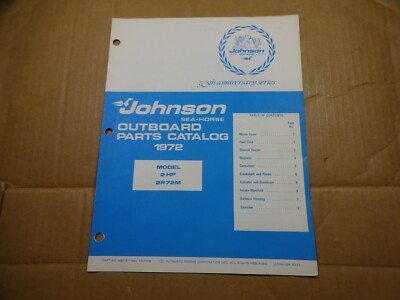 1972 Johnson 2 HP Outboard Parts Catalog Book 386219 2R72M | eBay