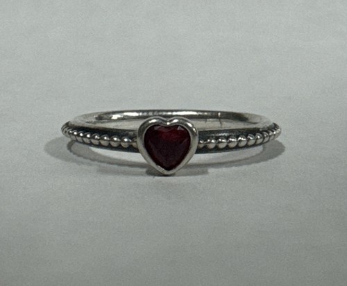 Pandora S925 Ale Sterling Silver Red One Love Heart Ring Size 7 | eBay