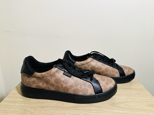 Coach low top signature print casual shoes brown black CG999 NWOB size ...
