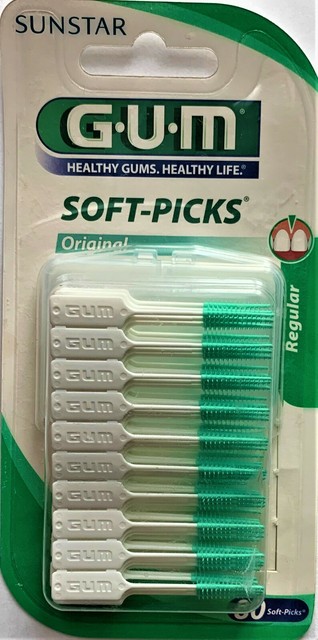 GUM Toothpicks Soft Interdental Brush SUNSTAR 80 Picks With Travel Case ...