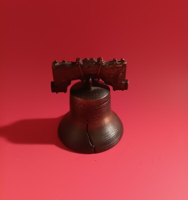 VINTAGE BRONZE MINIATURE LIBERTY BELL - EXCELLENT CONDITION-FREE ...