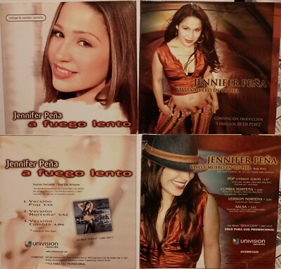 JENNIFER PENA promo cd singles a fuego lento, vivo y muero en tu piel ...