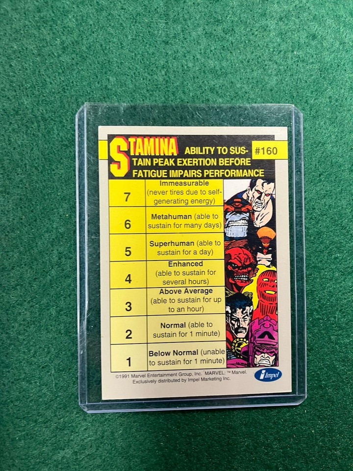 STAMINA AND AGILITY #160 -1991 impel marvel universe series 2- NM/M ...