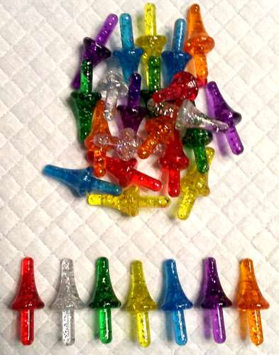 15 ASTRO ROCKET GLITTER BULBS Ceramic Christmas Tree Lights Pegs ...
