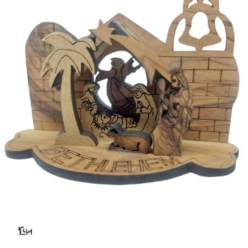 Nativity Scene Olive Wood Hand Made Holy Family Craft Bethlehem ...